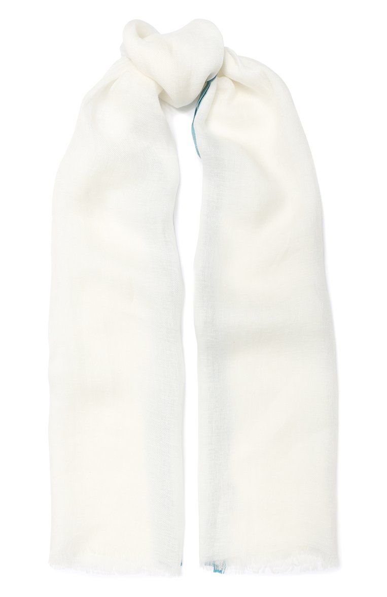 Женская белая шаль neilos из смеси льна и шерсти с шелком LORO PIANA ...