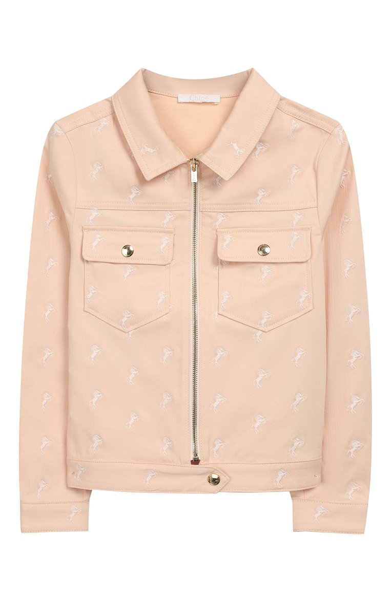 Джинсовая куртка CHLOÉ розового цвета для девочек — купить в интернет ...