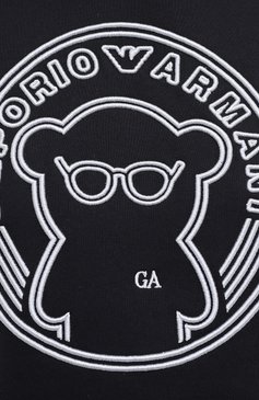 Женский синий хлопковое худи EMPORIO ARMANI купить в интернет-магазине ...