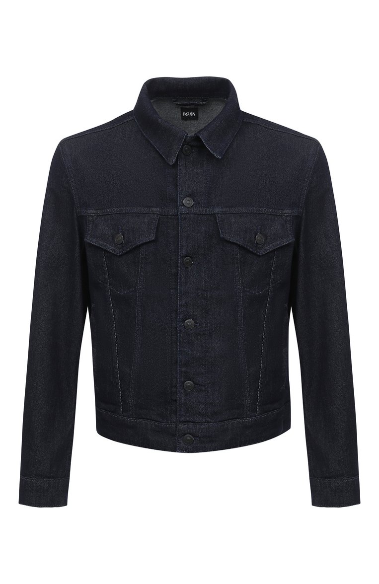 Мужская темно-синяя джинсовая куртка BOSS купить в интернет-магазине ...