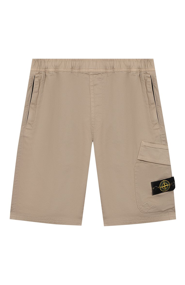 Хлопковые шорты STONE ISLAND детские бежевого цвета — купить в интернет ...