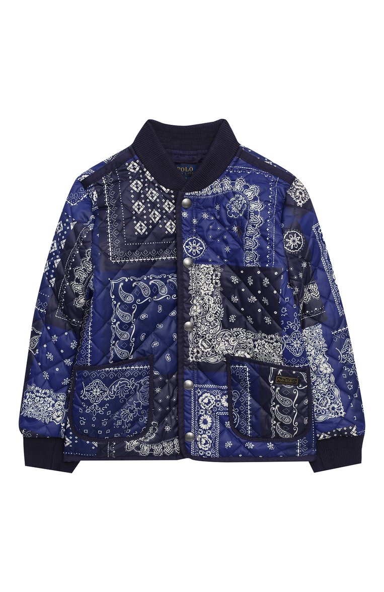 Стеганый бомбер POLO RALPH LAUREN разноцветного цвета для девочек ...