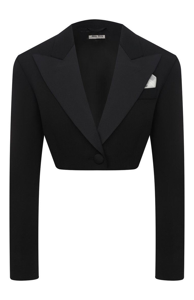 Женский черный шерстяной жакет Miu Miu купить в интернет магазине ЦУМ арт Mh1639 1r1 F0002