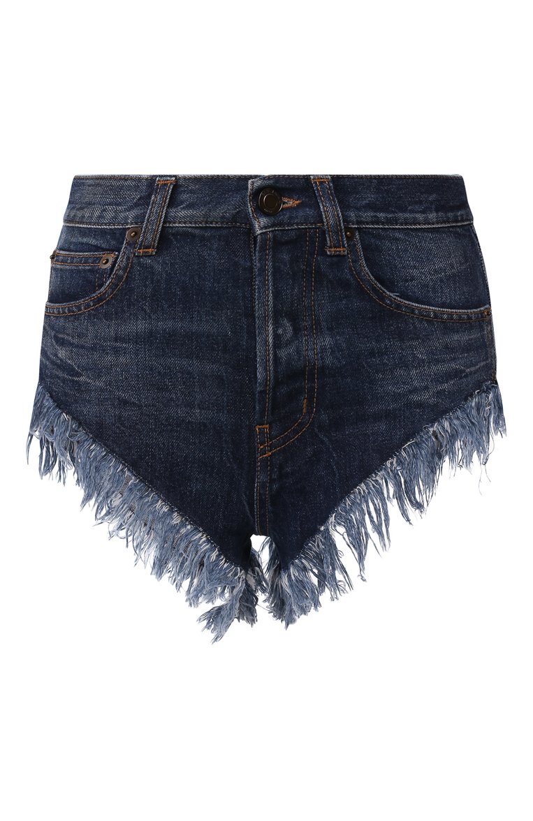 Женские синие джинсовые шорты SAINT LAURENT купить в интернет-магазине ...