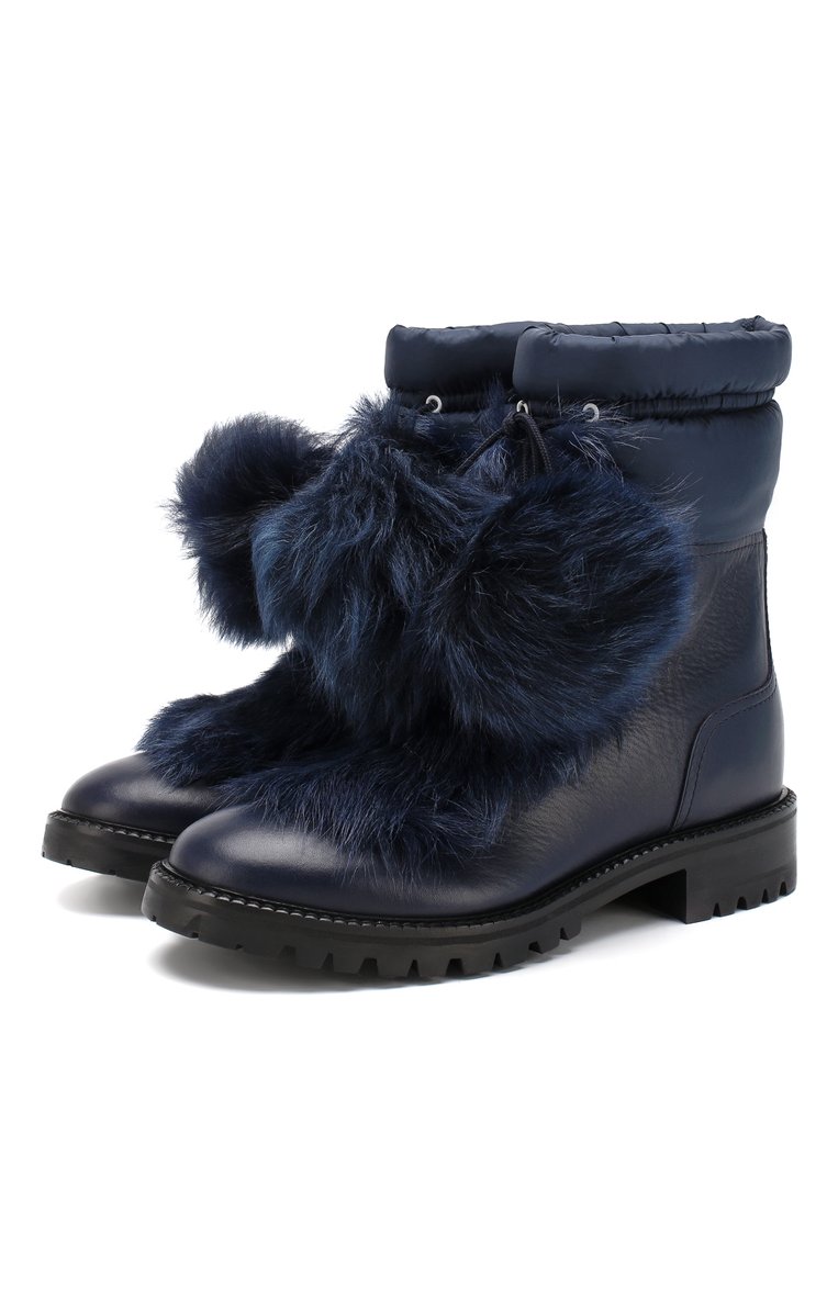 Кожаные ботинки Glacie Jimmy Choo цвет синий купить в ЦУМ OUTLET, арт ...