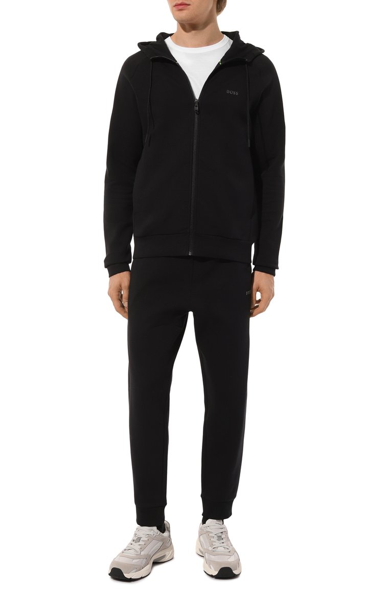 Мужской черный хлопковый спортивный костюм BOSS GREEN купить в интернет ...