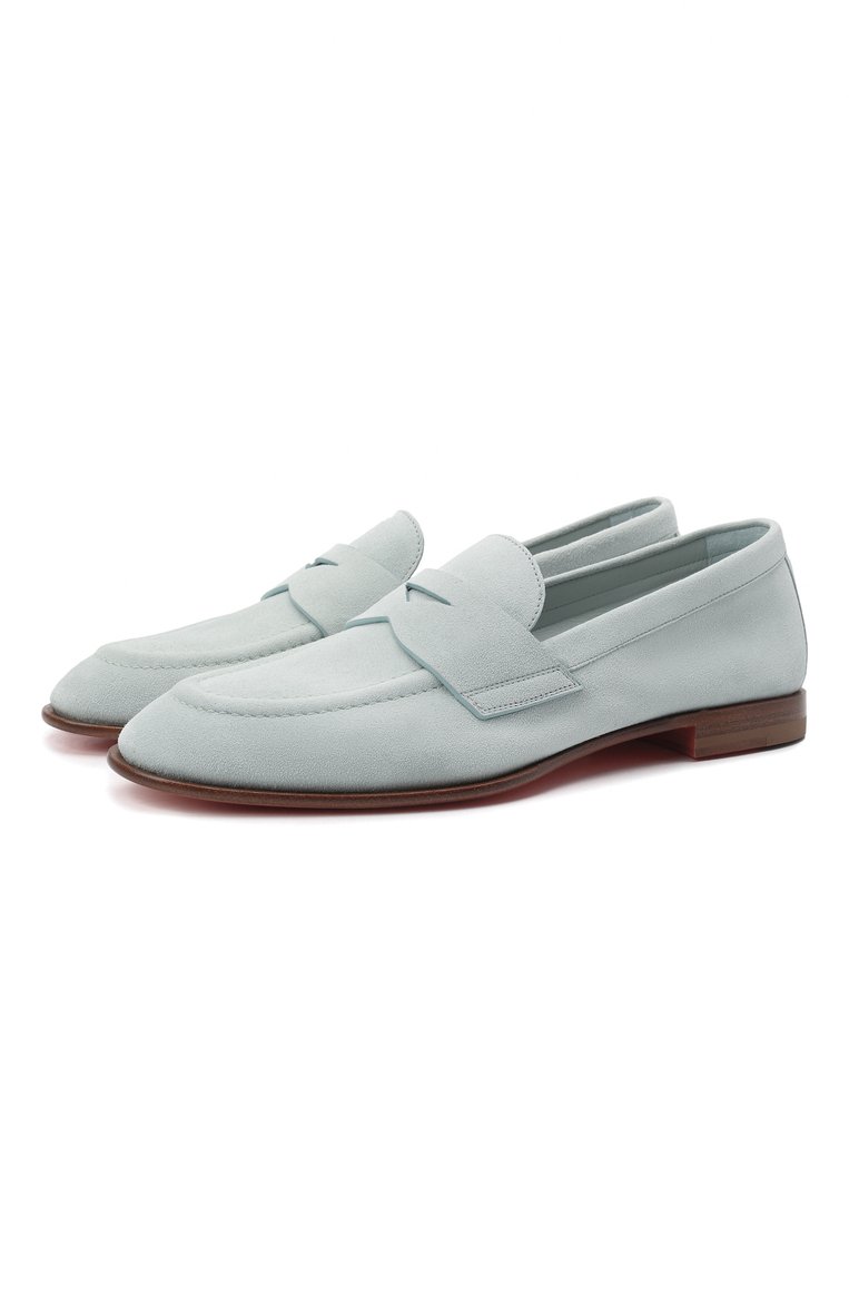Женские голубые замшевые лоферы SANTONI купить в интернет-магазине ЦУМ ...