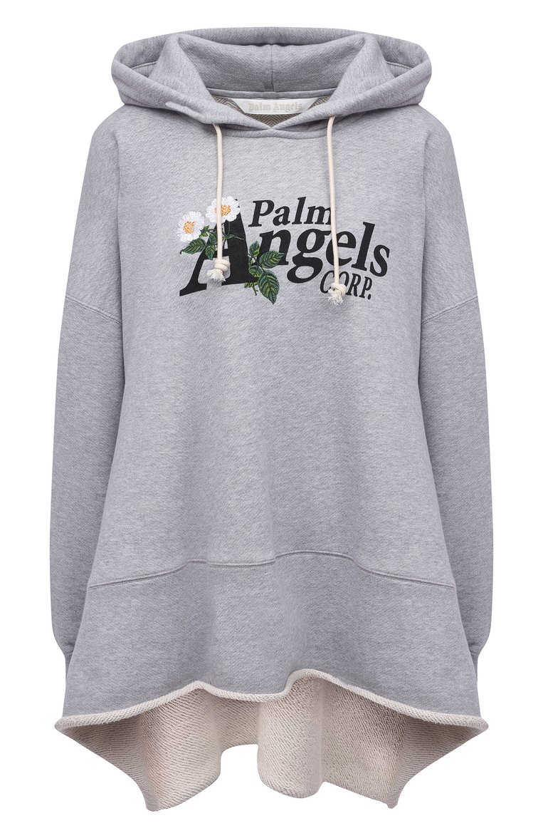 Женский серый хлопковое худи PALM ANGELS купить в интернет-магазине ЦУМ ...