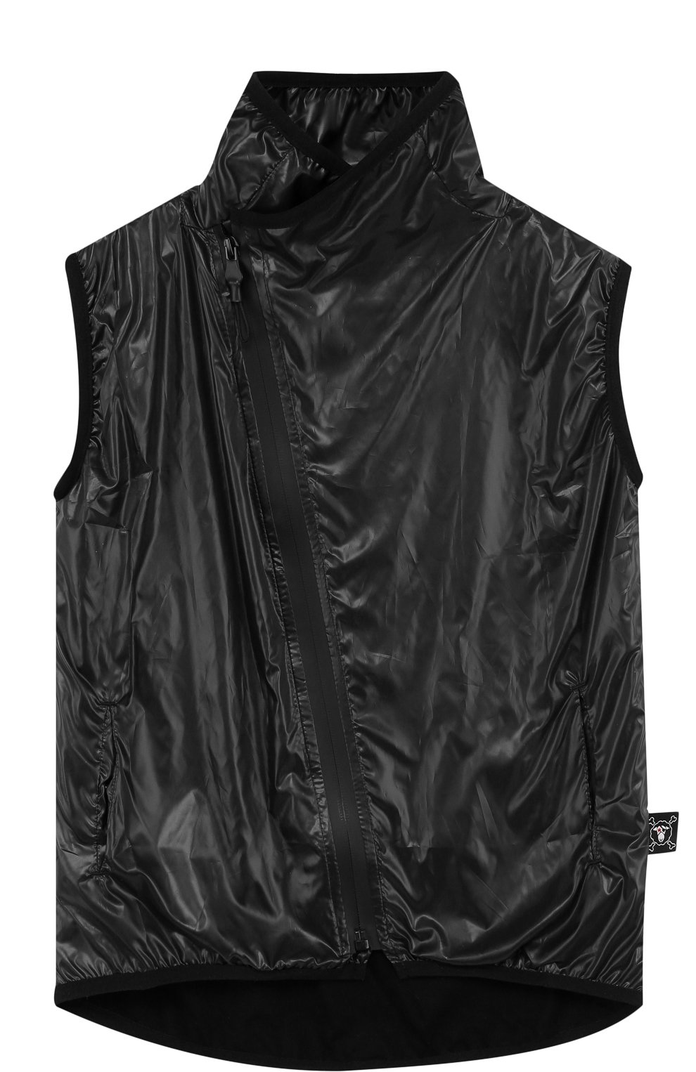 Жилет с косой молнией и воротником-стойкой NUNUNU детский черного цвета ...