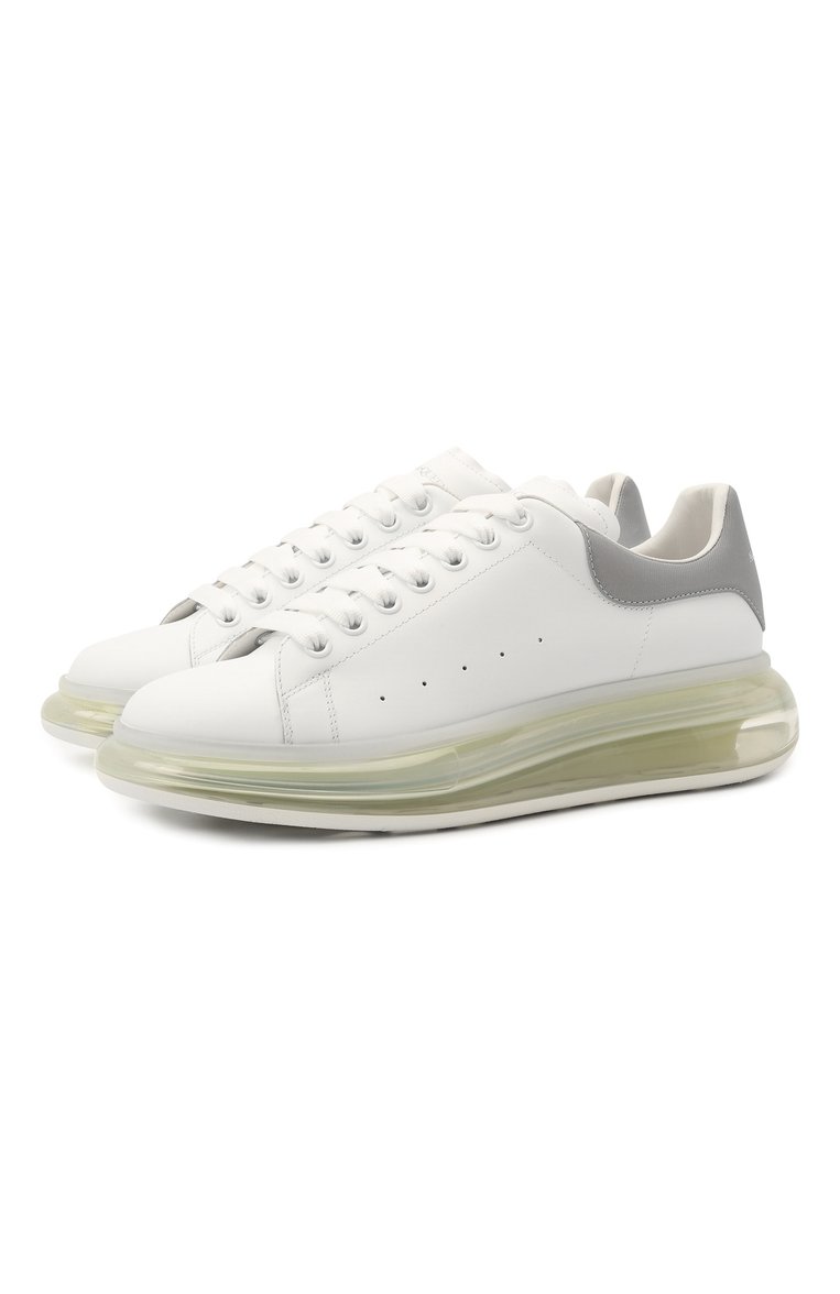 Мужские белые кожаные кеды oversized ALEXANDER MCQUEEN купить в ...