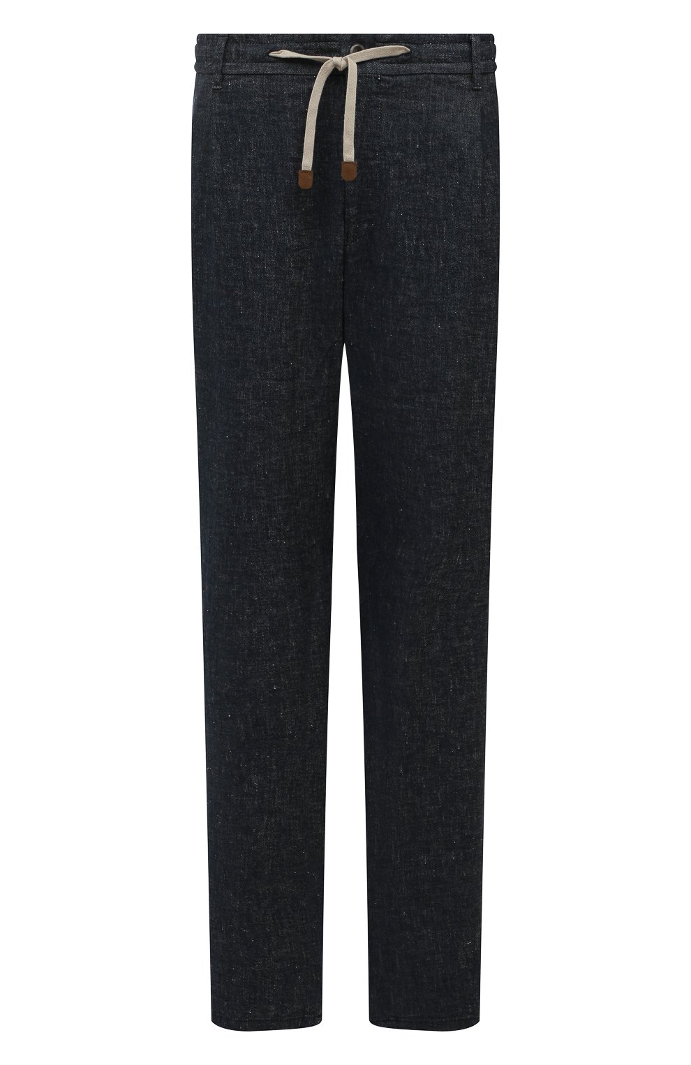 Мужские темно-синие брюки из хлопка и льна EDUARD DRESSLER купить в ...