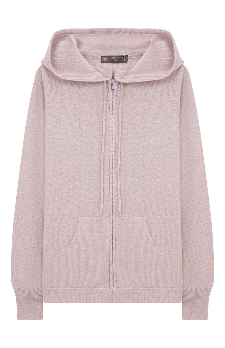 Кашемировый кардиган с капюшоном GIORGETTI CASHMERE детский сиреневого ...