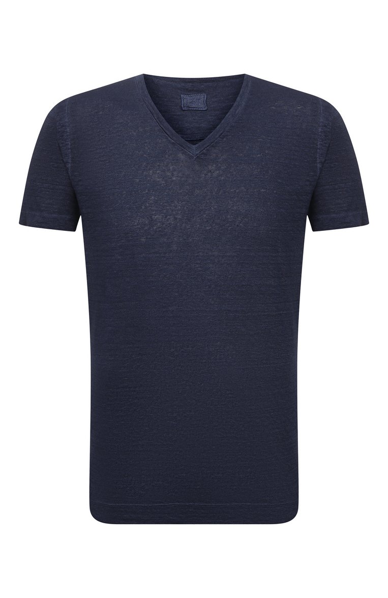 Мужская темно-синяя льняная футболка 120% LINO купить в интернет ...