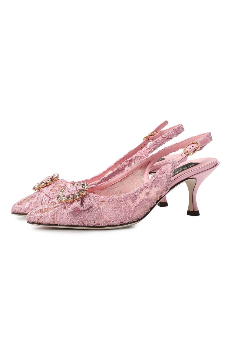 Текстильные туфли Rainbow Lace Dolce & Gabbana цвет розовый купить в ...