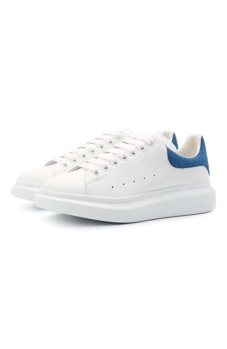 Мужские синие кожаные кеды oversized ALEXANDER MCQUEEN купить в ...