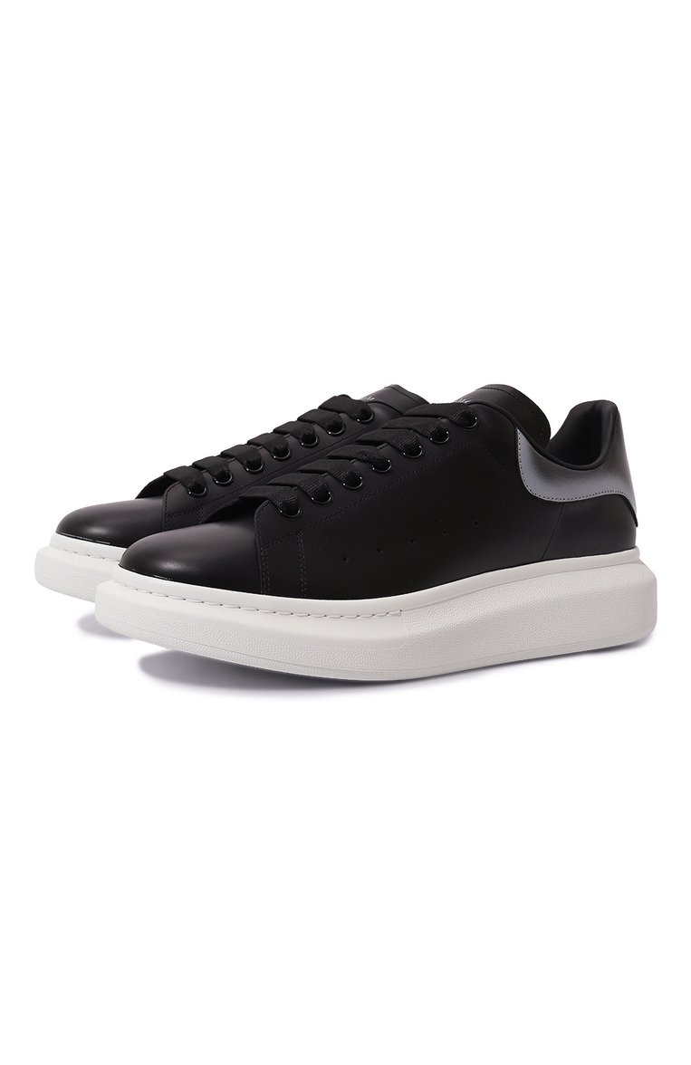 Мужские черные кожаные кеды oversized ALEXANDER MCQUEEN купить в ...