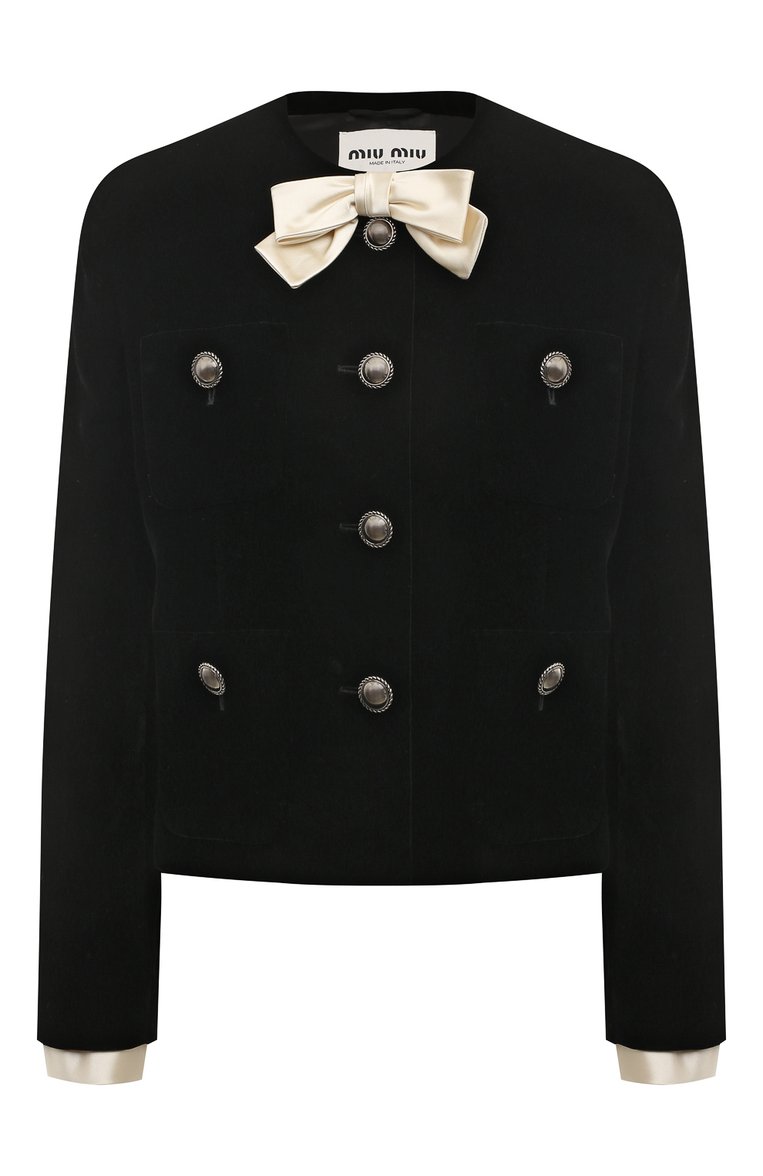 Женский черный жакет Miu Miu купить в интернет магазине ЦУМ арт Mh1787 068 F0002 узнать о