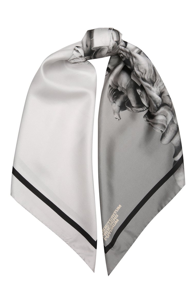 Женский серый шелковый платок ACNE STUDIOS купить в интернет-магазине ...