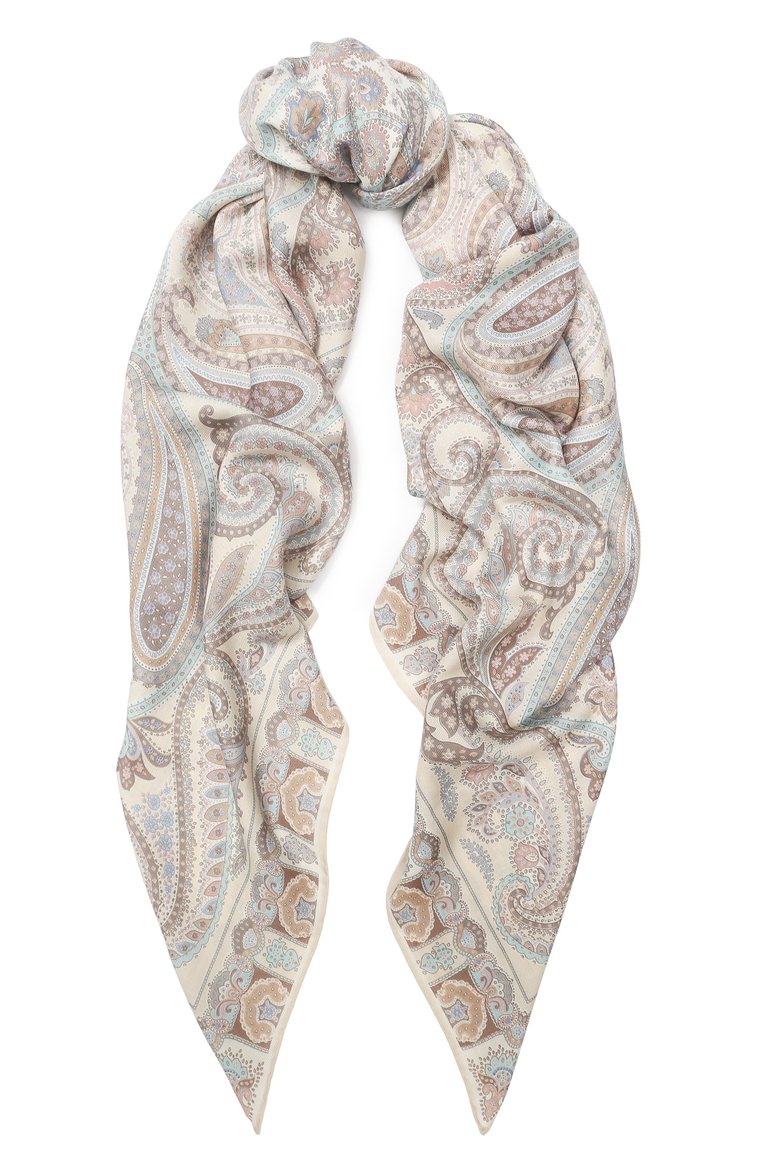 Женский бежевый платок из смеси кашемира и шелка MICHELE BINDA купить в интернет-магазине ЦУМ ...