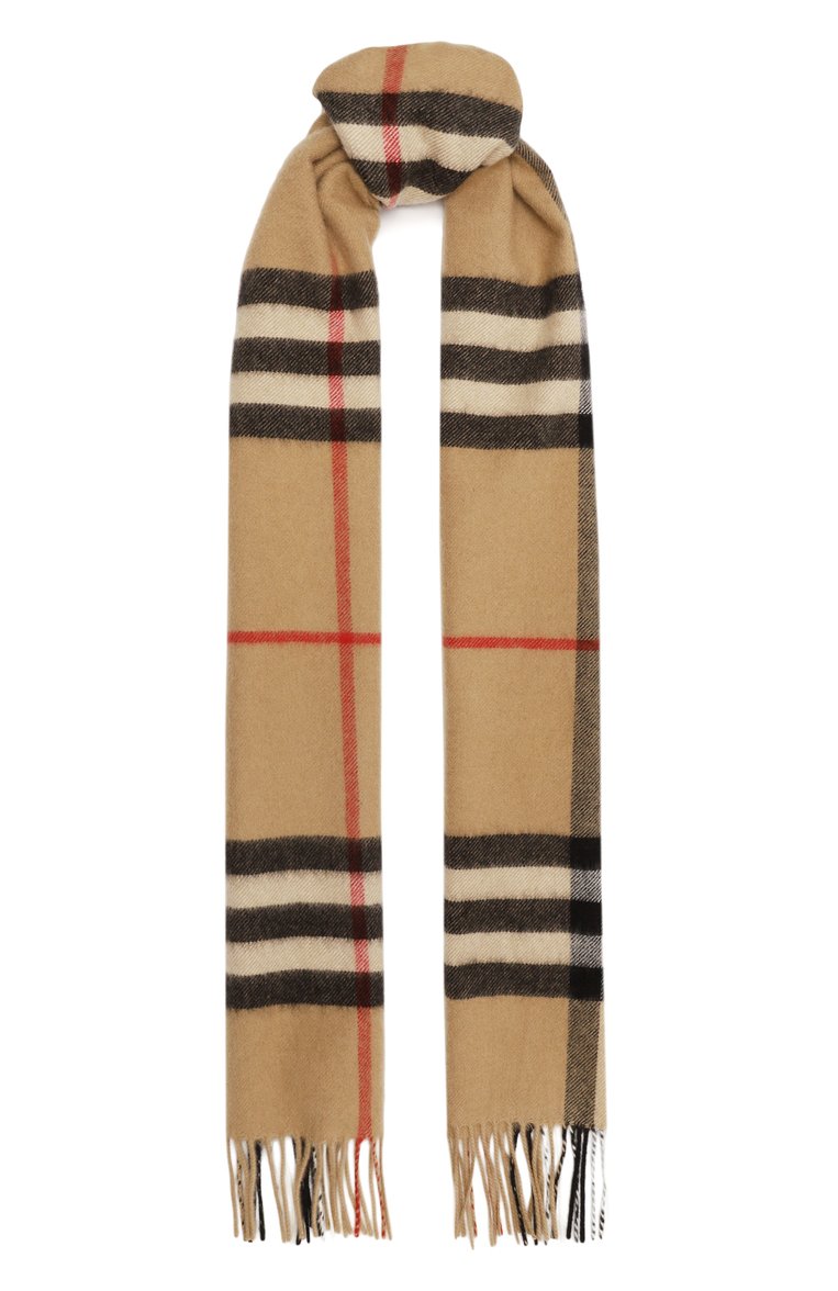 Женский бежевый кашемировый шарф BURBERRY купить в интернет-магазине ...