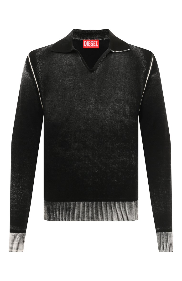 Мужское темно-серое хлопковое поло DIESEL купить в интернет-магазине ...