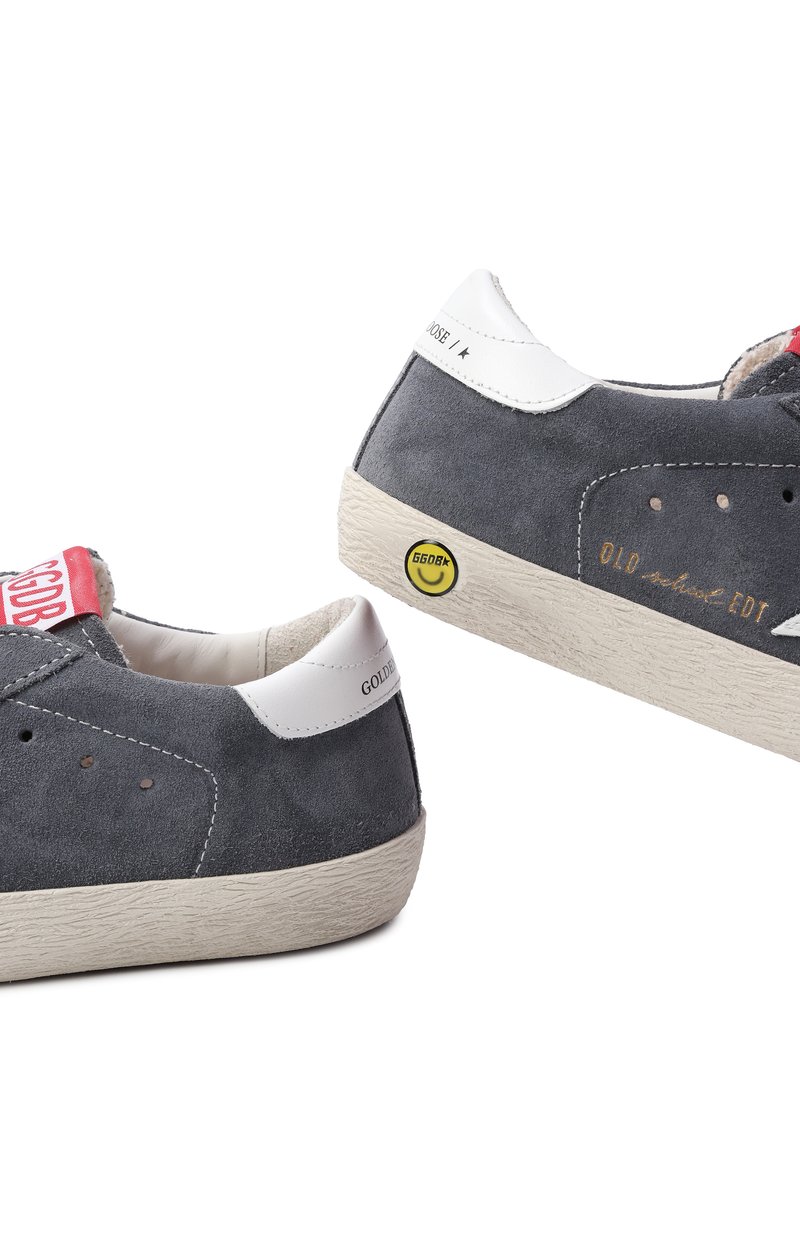 Замшевые кеды Old School GOLDEN GOOSE DELUXE BRAND темно-серого цвета ...