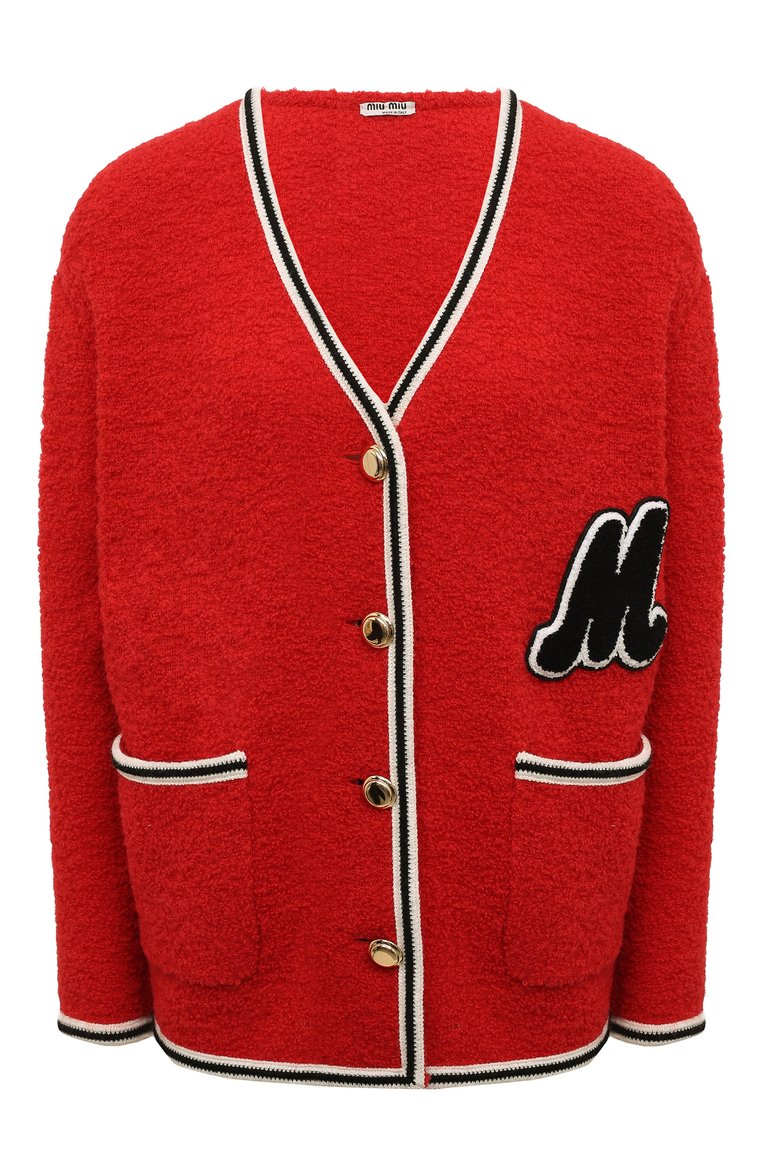 Женский красный шерстяной жакет Miu Miu купить в интернет магазине ЦУМ арт Mh1764 2e37 F0011