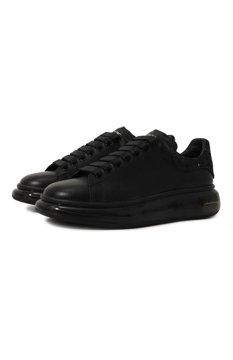 Мужские черные кожаные кеды oversized ALEXANDER MCQUEEN купить в ...