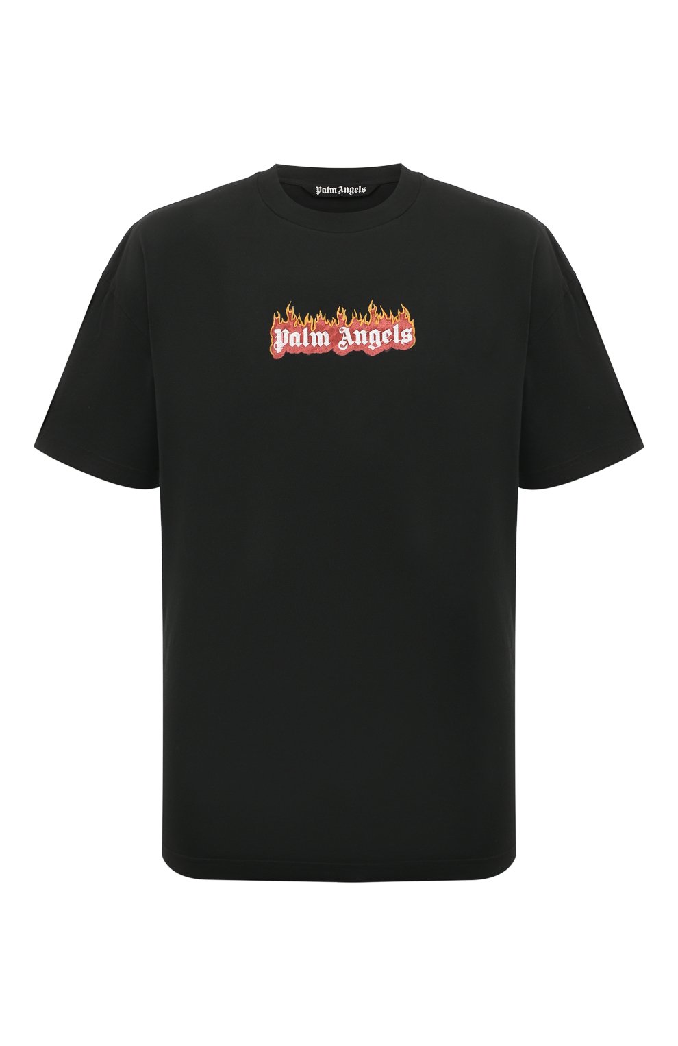 Мужская черная хлопковая футболка PALM ANGELS купить в интернет ...
