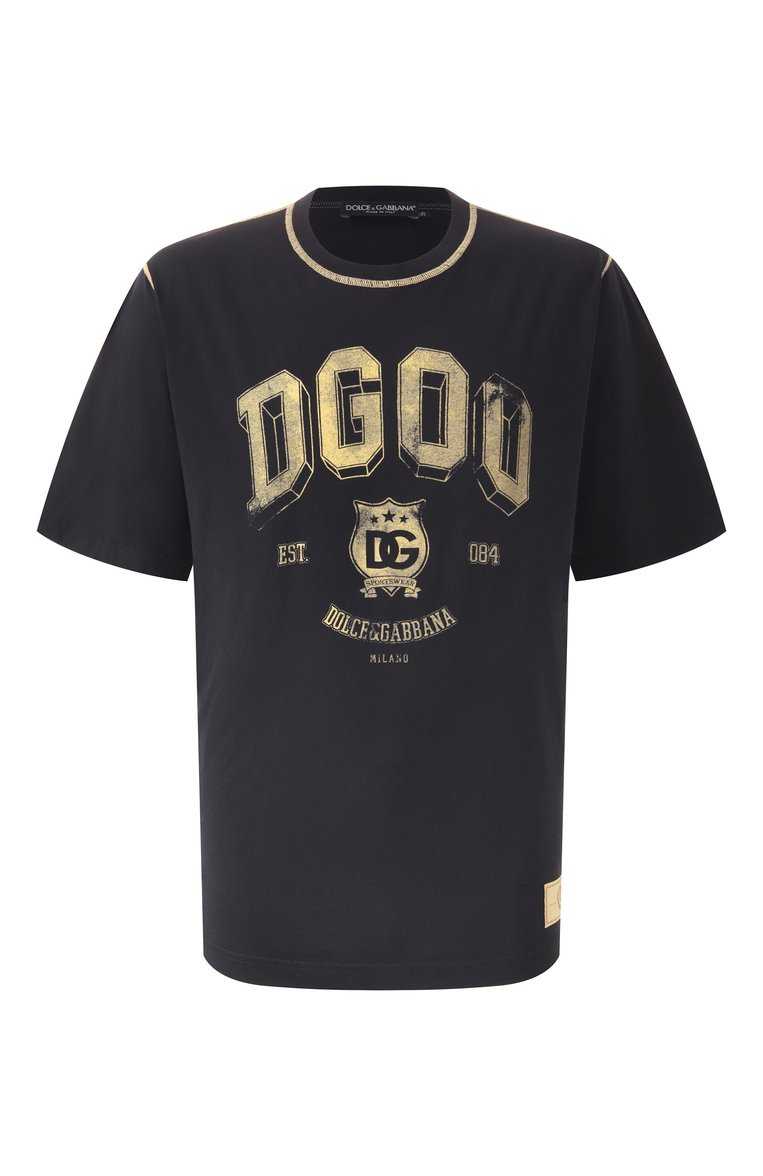 Мужская черная хлопковая футболка DOLCE & GABBANA купить в интернет ...