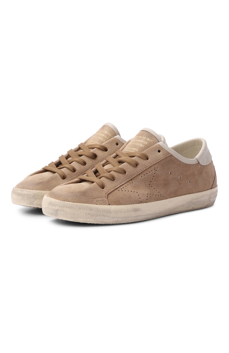 Женские бежевые замшевые кеды super-star GOLDEN GOOSE DELUXE BRAND ...