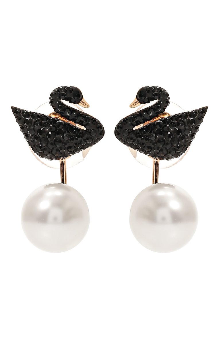 Женские черно-белые серьги swan SWAROVSKI купить в интернет-магазине ...