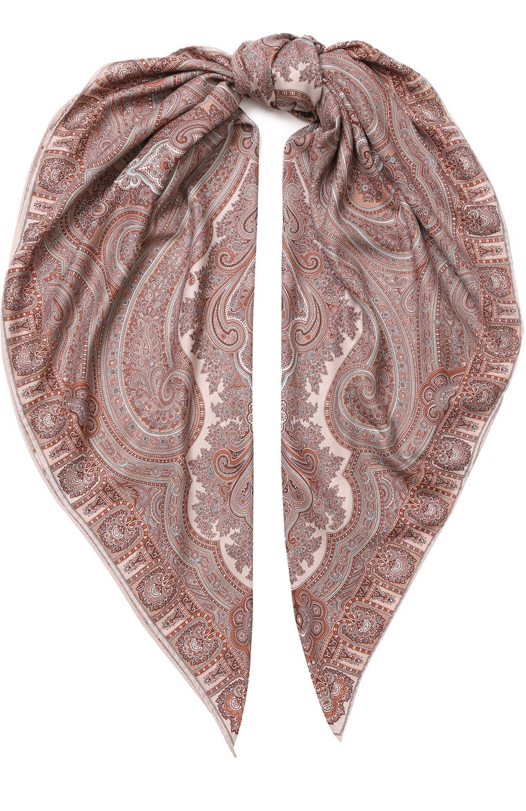 Женский коралловый платок из смеси кашемира и шелка с принтом MICHELE BINDA купить в интернет ...