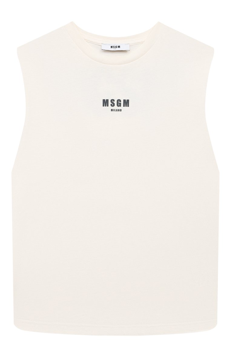 Хлопковая майка кремовая MSGM KIDS детская — купить в интернет-магазине ЦУМ, арт. S4MSJBTH266