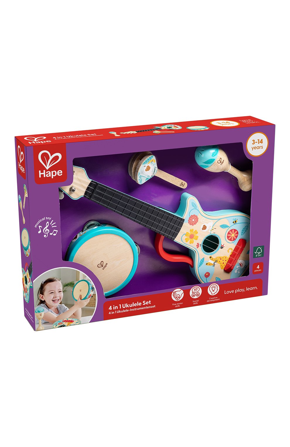 Набор музыкальных инструментов HAPE детского голубого цвета — купить в ...