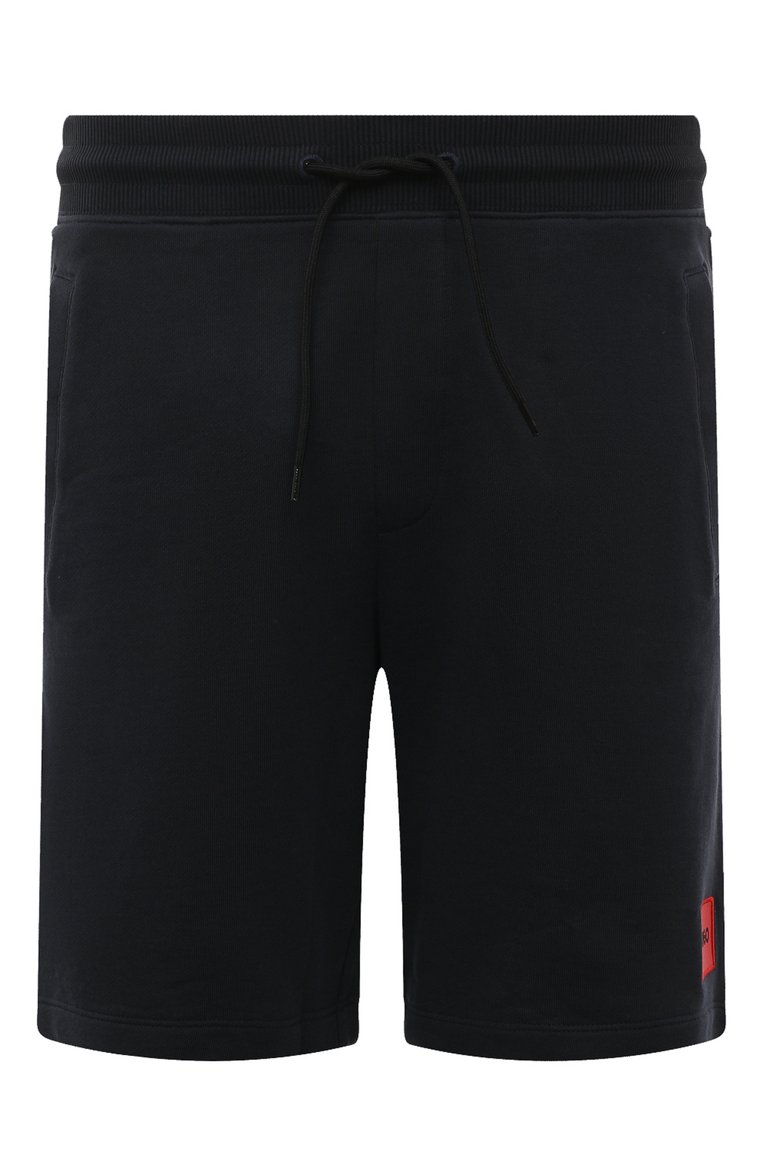 Мужские темно-синие хлопковые шорты HUGO купить в интернет-магазине ЦУМ ...