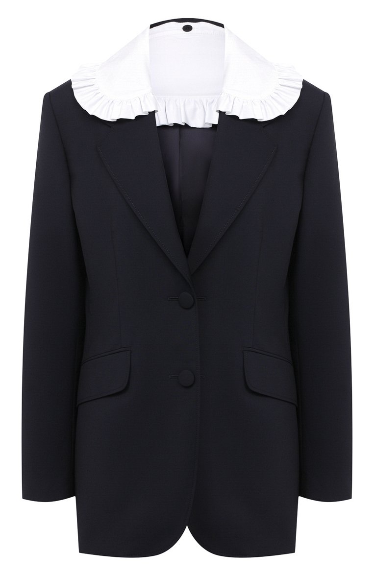 Женский синий шерстяной жакет Miu Miu купить в интернет магазине ЦУМ арт Mh1607 D39 F0008