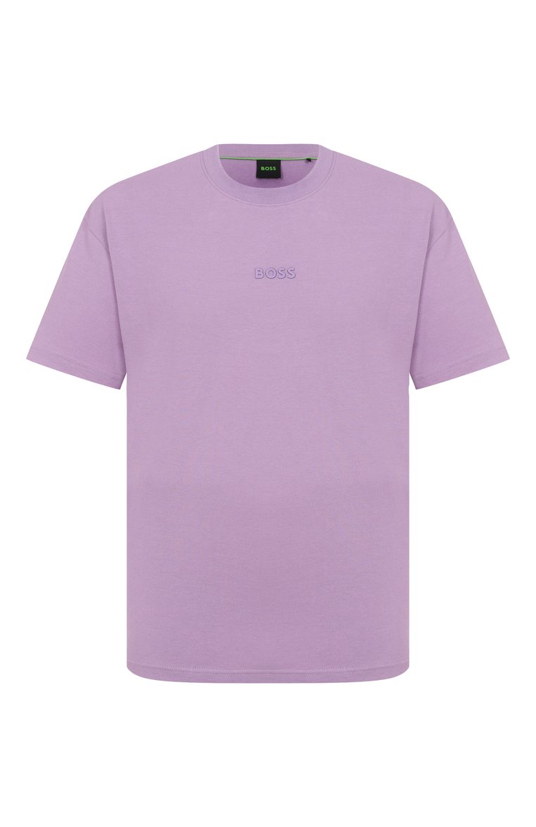 Мужская сиреневая хлопковая футболка BOSS GREEN купить в интернет ...