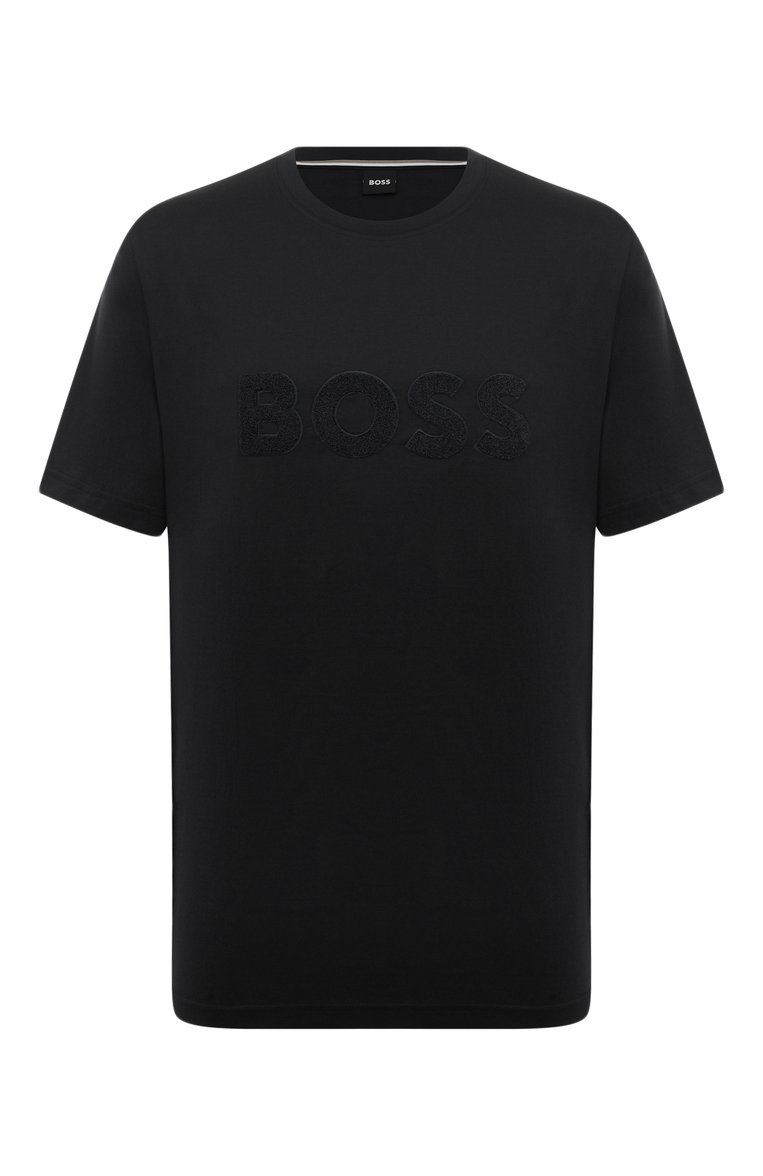 Мужская темно-синяя хлопковая футболка BOSS купить в интернет-магазине ...