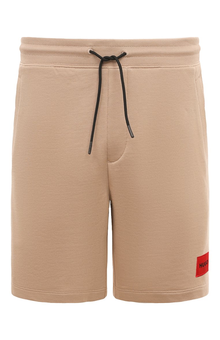 Мужские бежевые хлопковые шорты HUGO купить в интернет-магазине ЦУМ ...