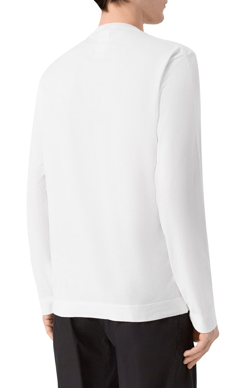 Мужская белая хлопковый лонгслив TRANSIT купить в интернет-магазине ЦУМ ...