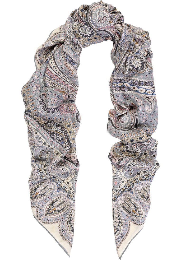 Женский разноцветный платок из смеси кашемира и шелка с принтом MICHELE BINDA купить в интернет ...