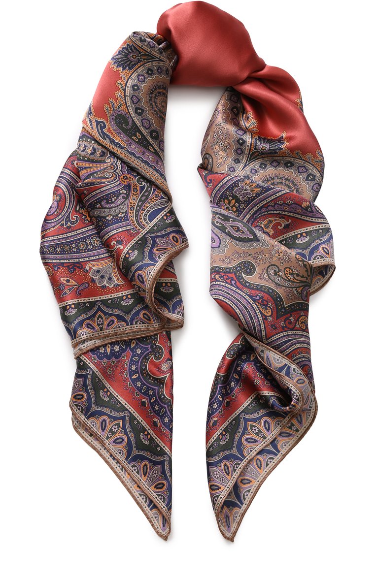 Женский разноцветный шелковый платок с принтом MICHELE BINDA купить в интернет-магазине ЦУМ, арт ...