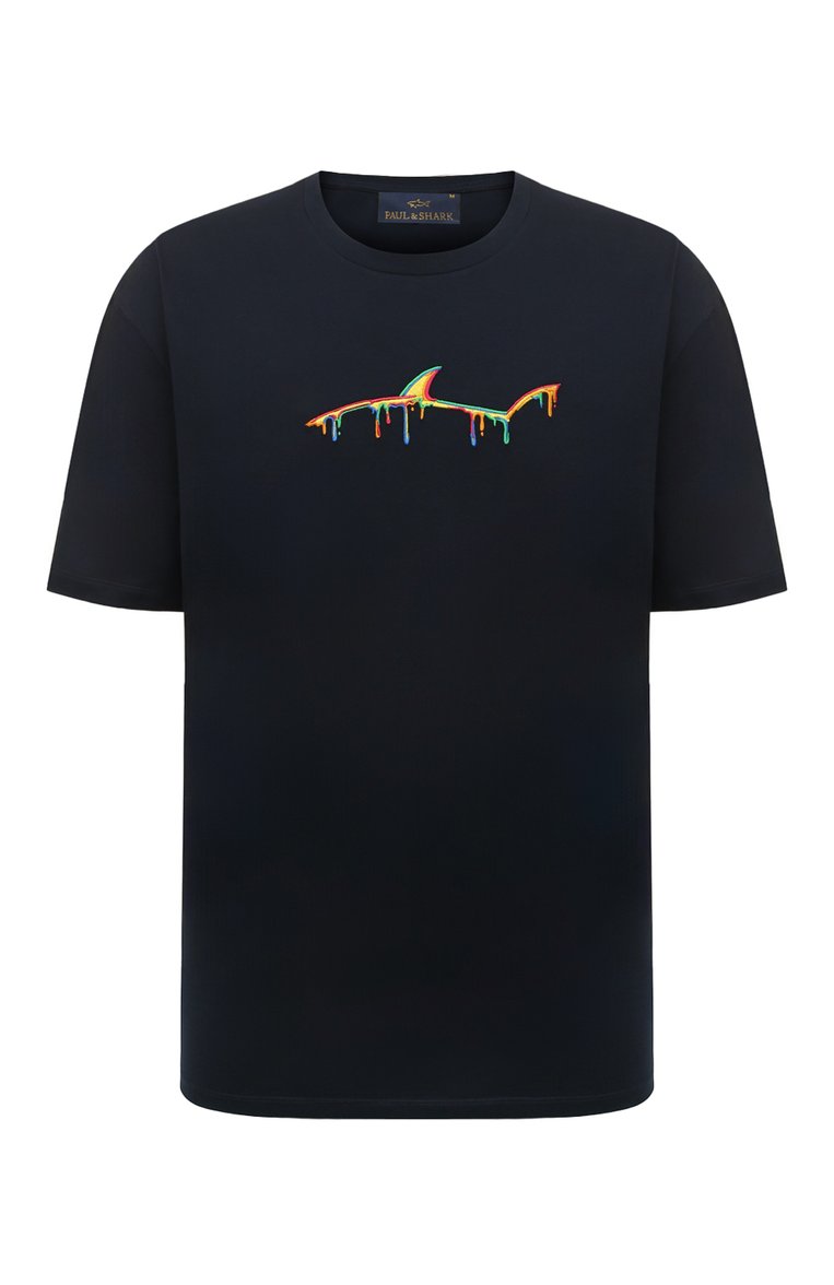 Мужская темно-синяя хлопковая футболка PAUL&SHARK купить в интернет ...