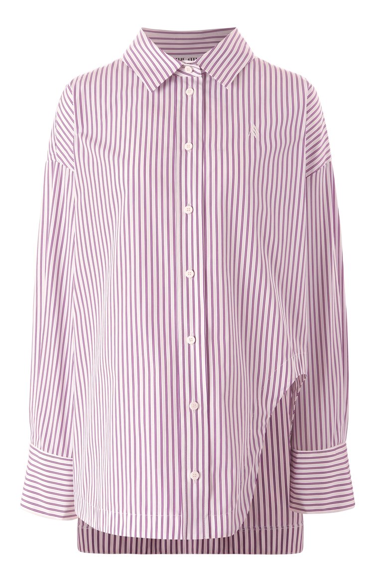 Женская фиолетовая хлопковая рубашка THE ATTICO купить в интернет ...