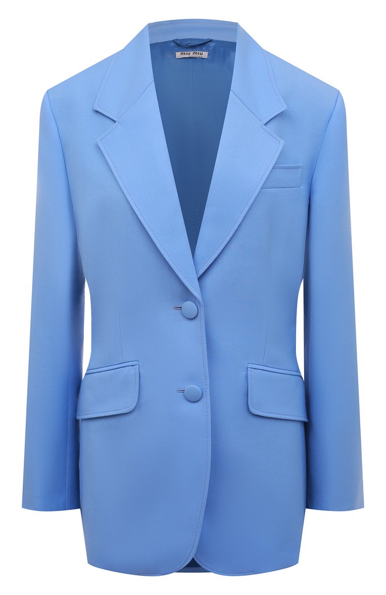 Женский голубой шерстяной жакет Miu Miu купить в интернет магазине ЦУМ арт Mh1701 10dj F0237