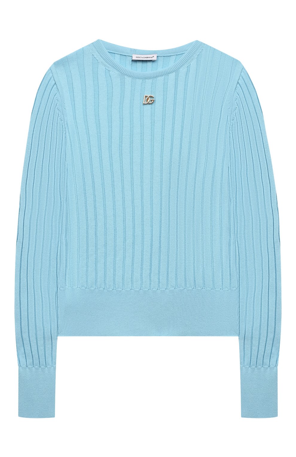 Хлопковый пуловер DOLCE & GABBANA детский голубого цвета — купить в ...