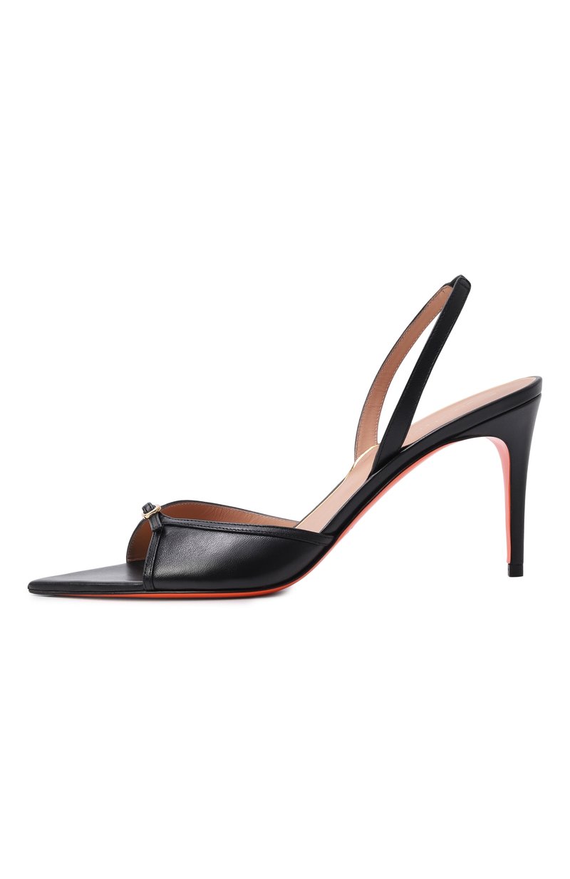 Женские черные кожаные босоножки SANTONI купить в интернет-магазине ЦУМ ...
