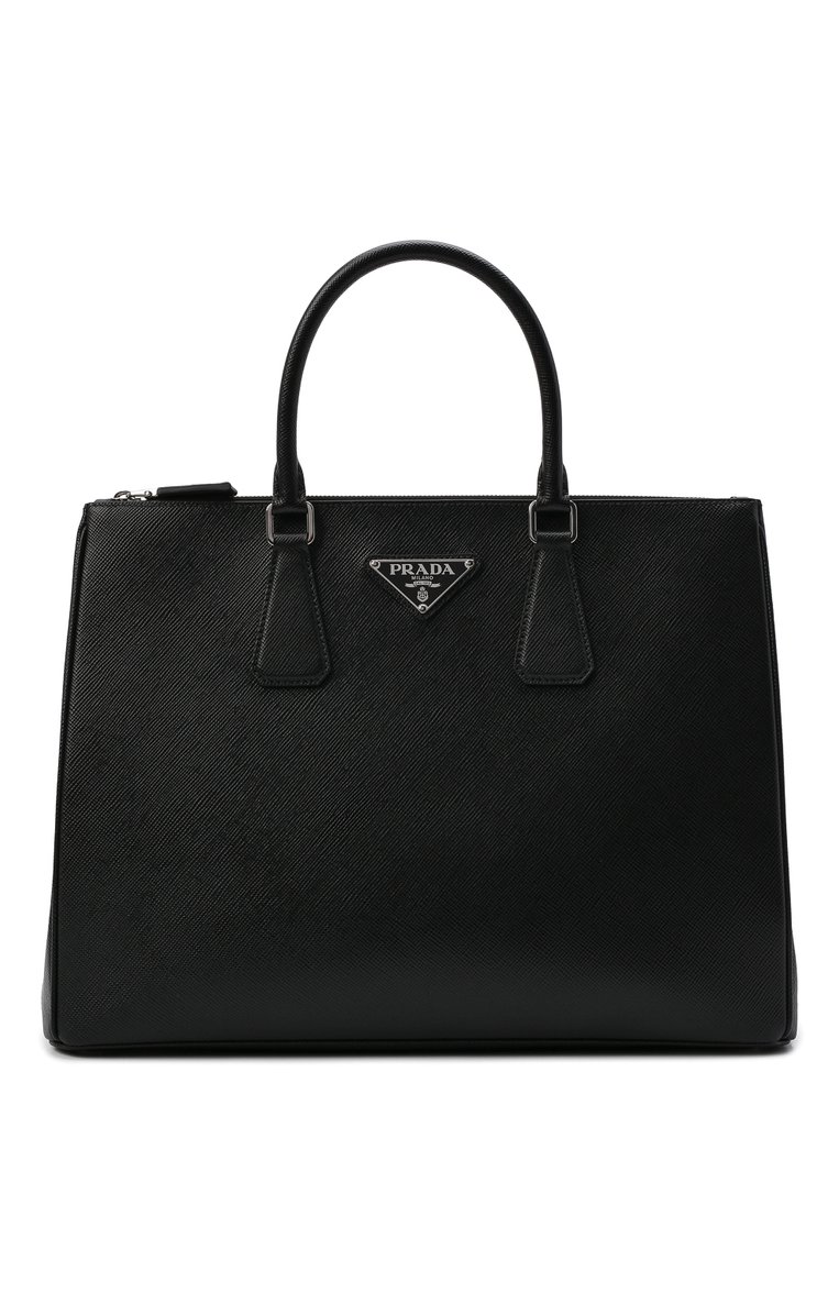 Мужская черная кожаная сумка-тоут PRADA купить в интернет-магазине ЦУМ, арт. 2VG061-2FAD-F0002 ...