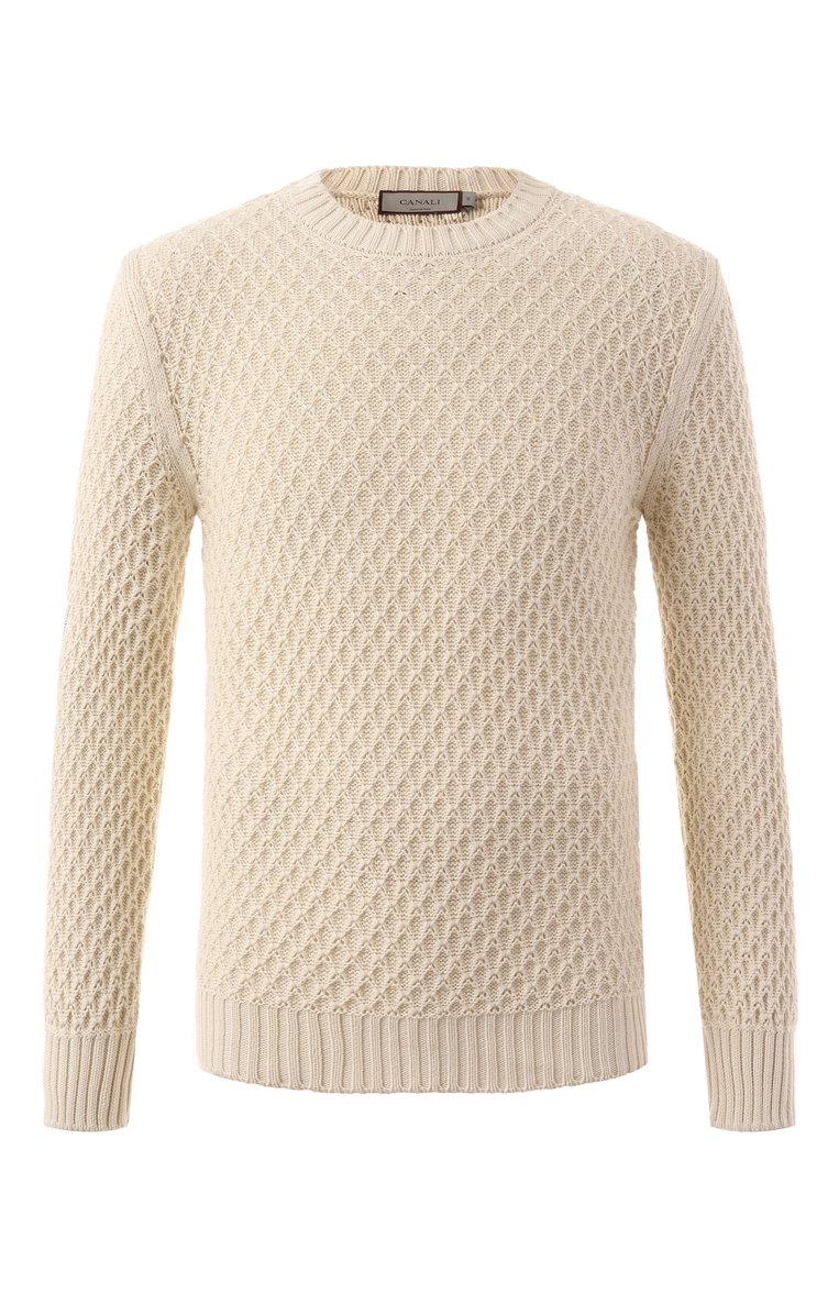 Мужской кремовый хлопковый джемпер CANALI купить в интернет-магазине ЦУМ, арт. C0012/MK02273